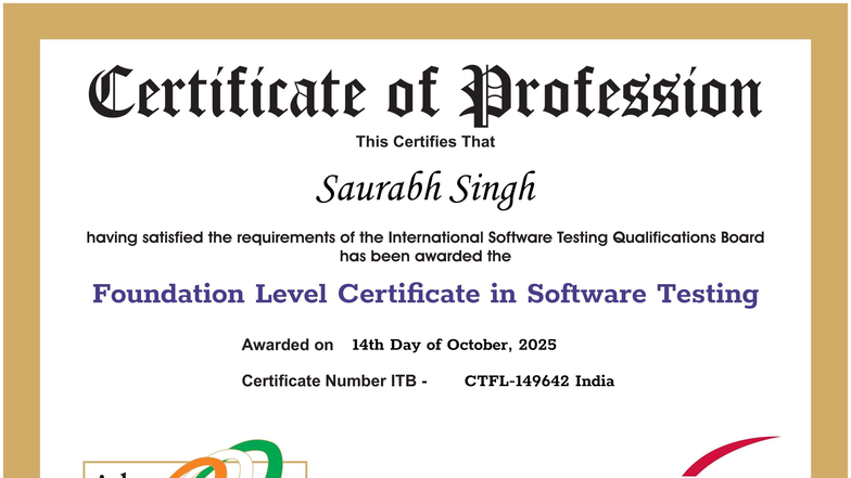 CTFL 149642: Foundation Level Certificate for Saurabh Singh - Studocu