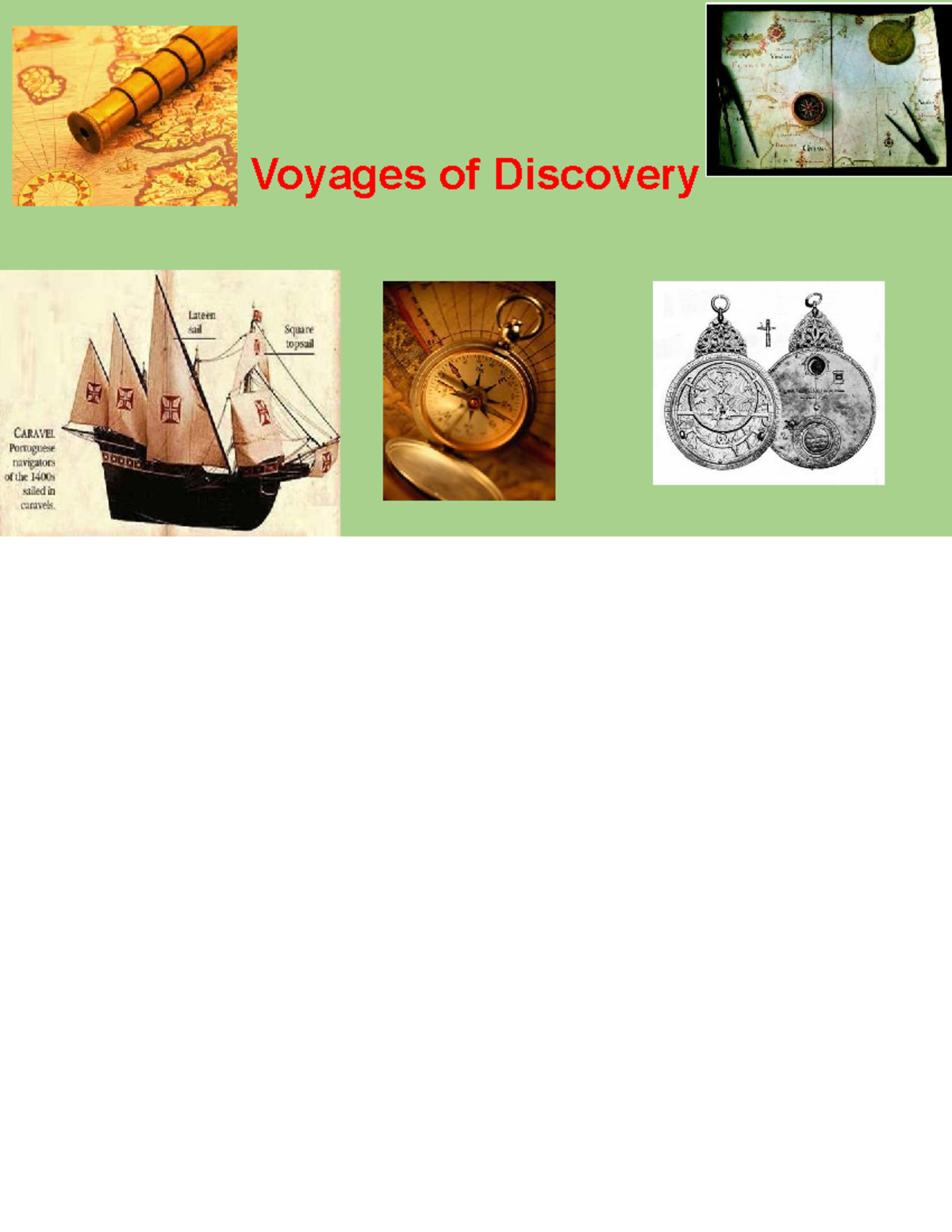 Voyages of Discovery: Lecture Notes on Maritime Revolution ...
