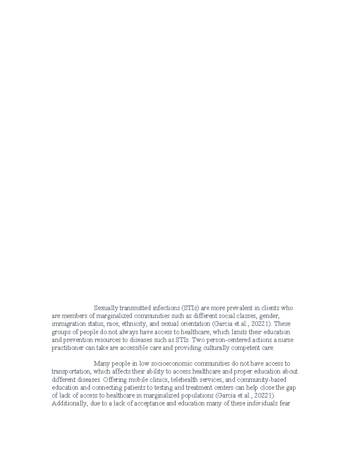 Week 7 Reflection - Addressing STIs in Marginalized Communities - Studocu