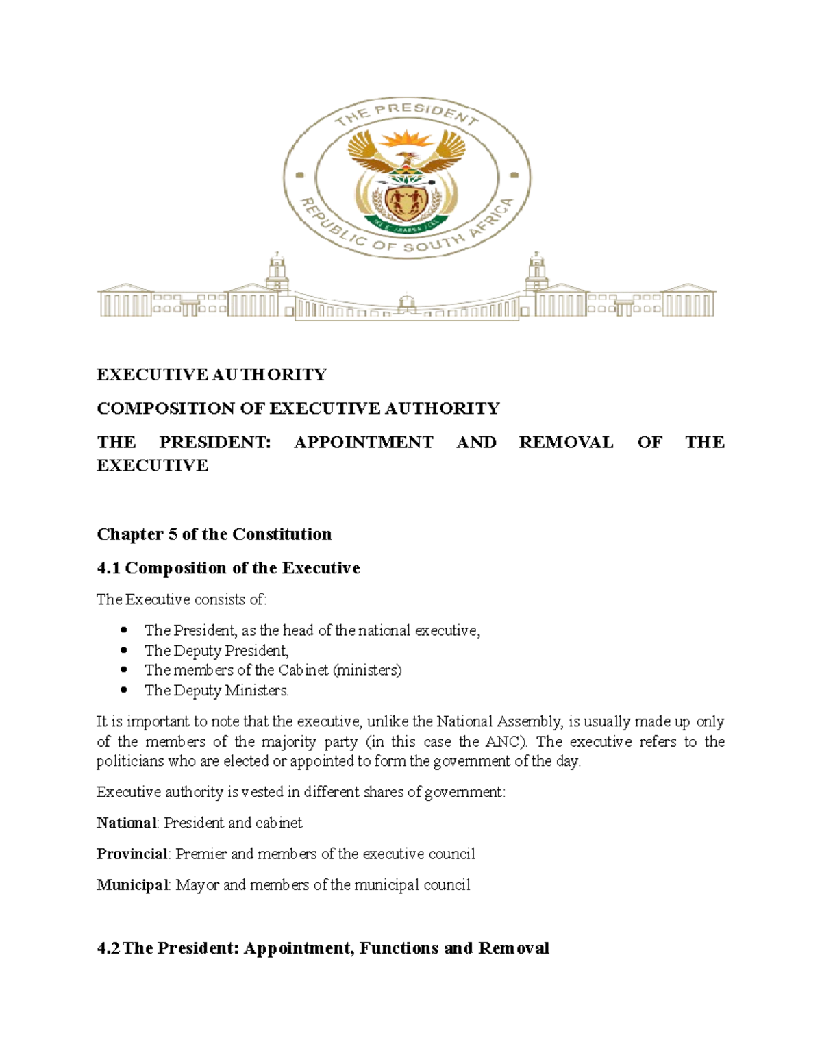 Lesson 4A - Understanding Executive Authority and Presidential Roles ...