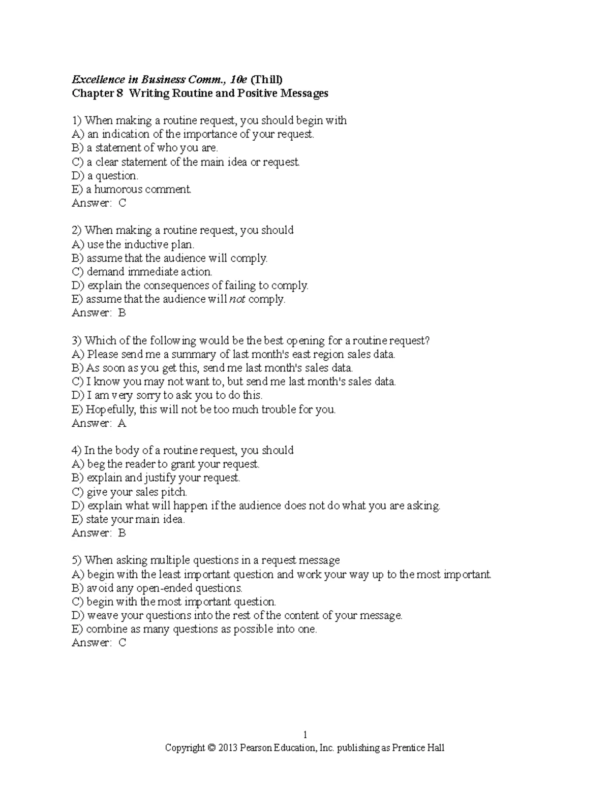 Chapter 8 - Excellence In Business Commerce Writing Routine And ...