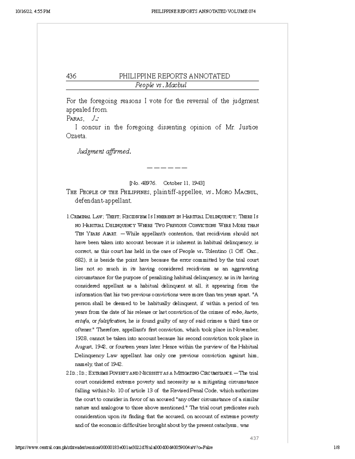 People v. Macbul: Appellate Review of Mitigating Circumstances in Theft ...
