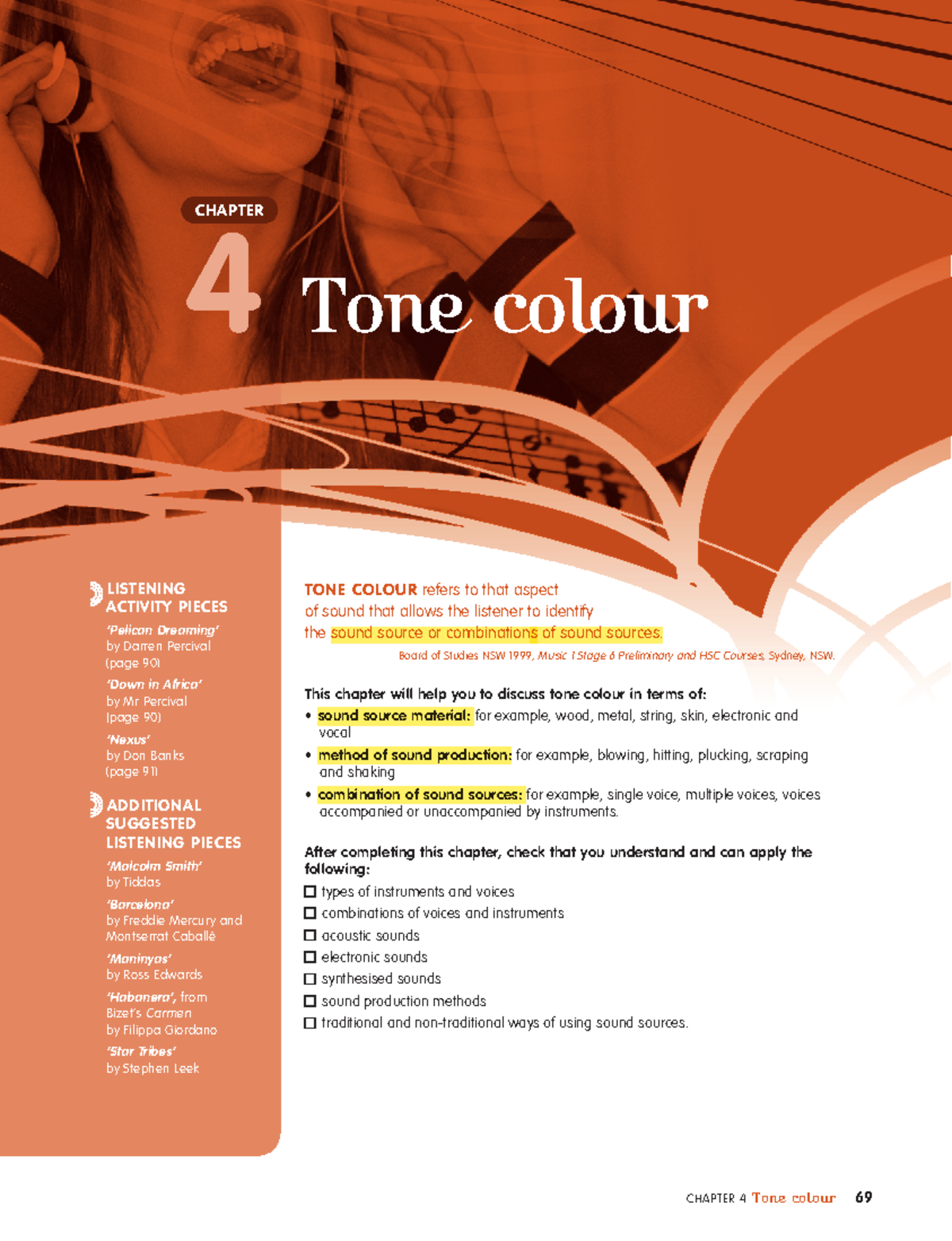 MUSIC 1 AURAL SKILLS: CHAPTER 4 - Tone Colour Concepts and Listening ...