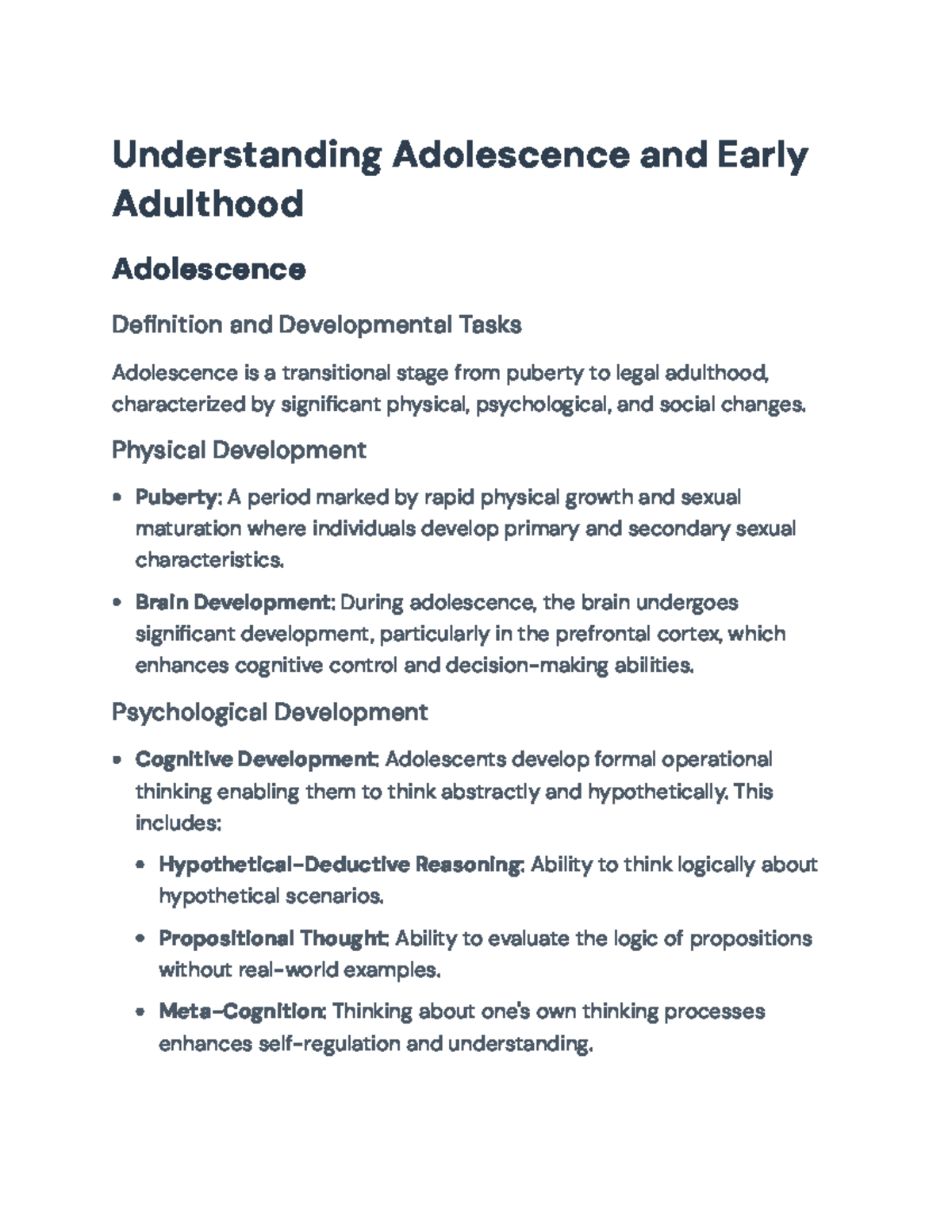 Psychology 101: Developmental Insights on Adolescence & Early Adulthood ...