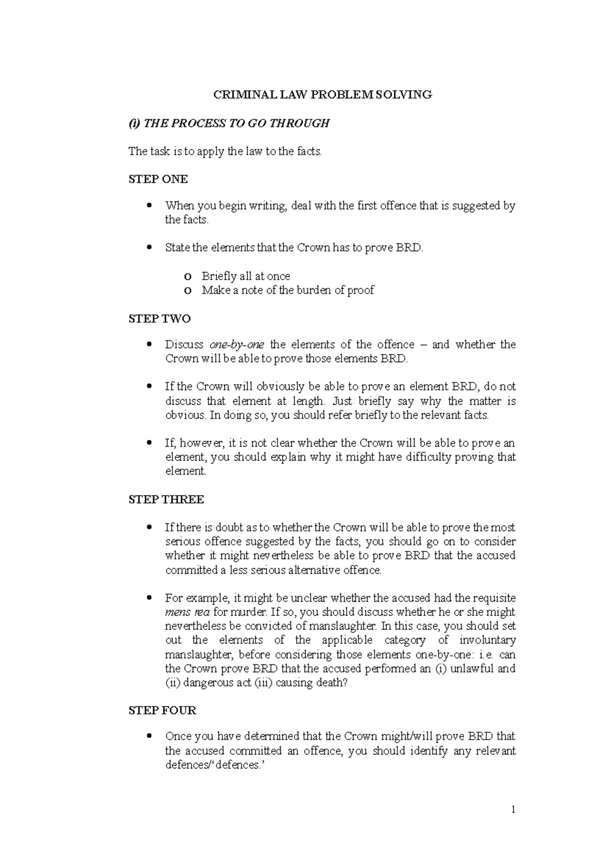 Criminal LAW Problem Solving Skills: An In-Depth Guide 2023TM - Studocu