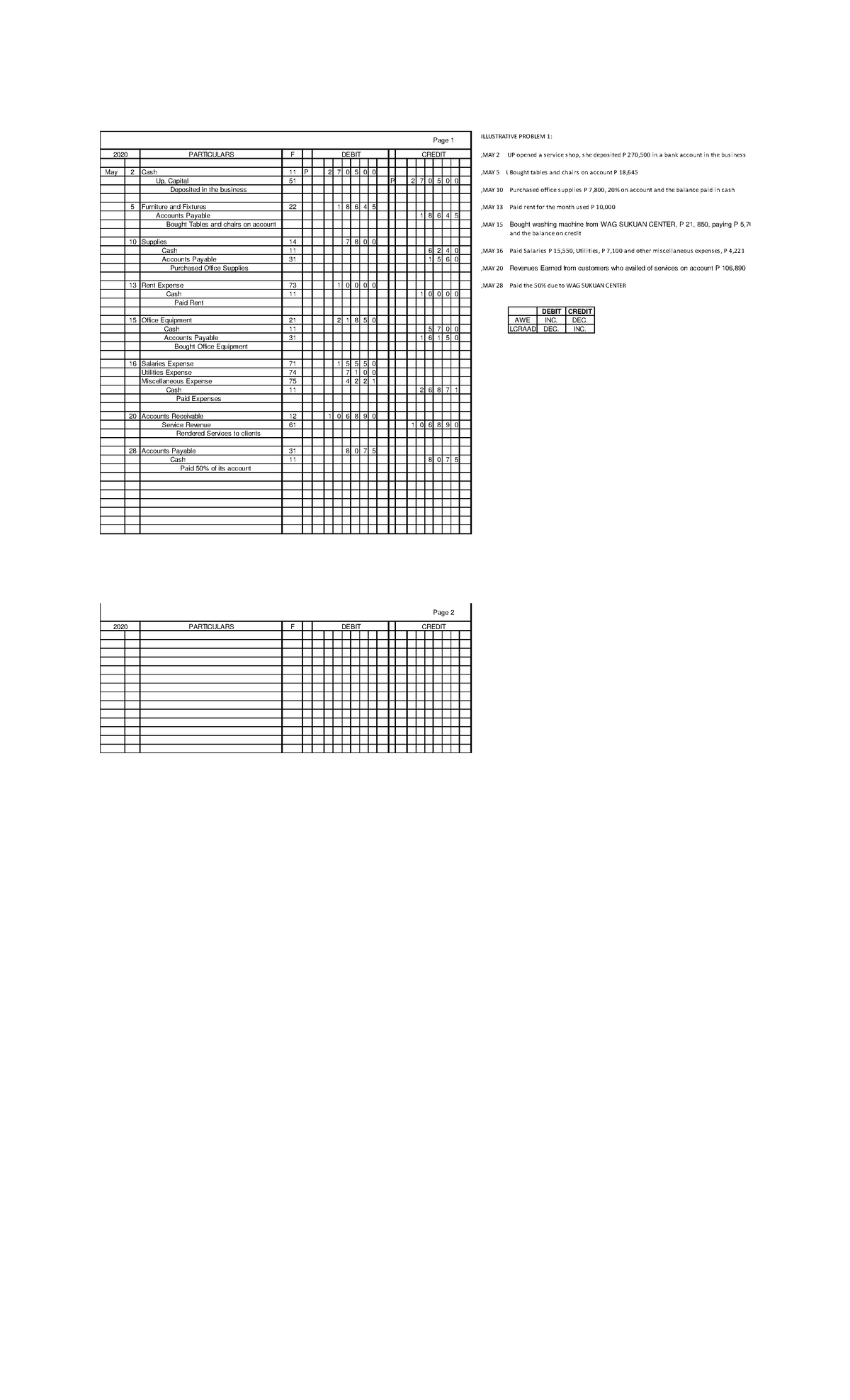 Journal Entry Problems with Solutions for Course ACCT 101 - Studocu