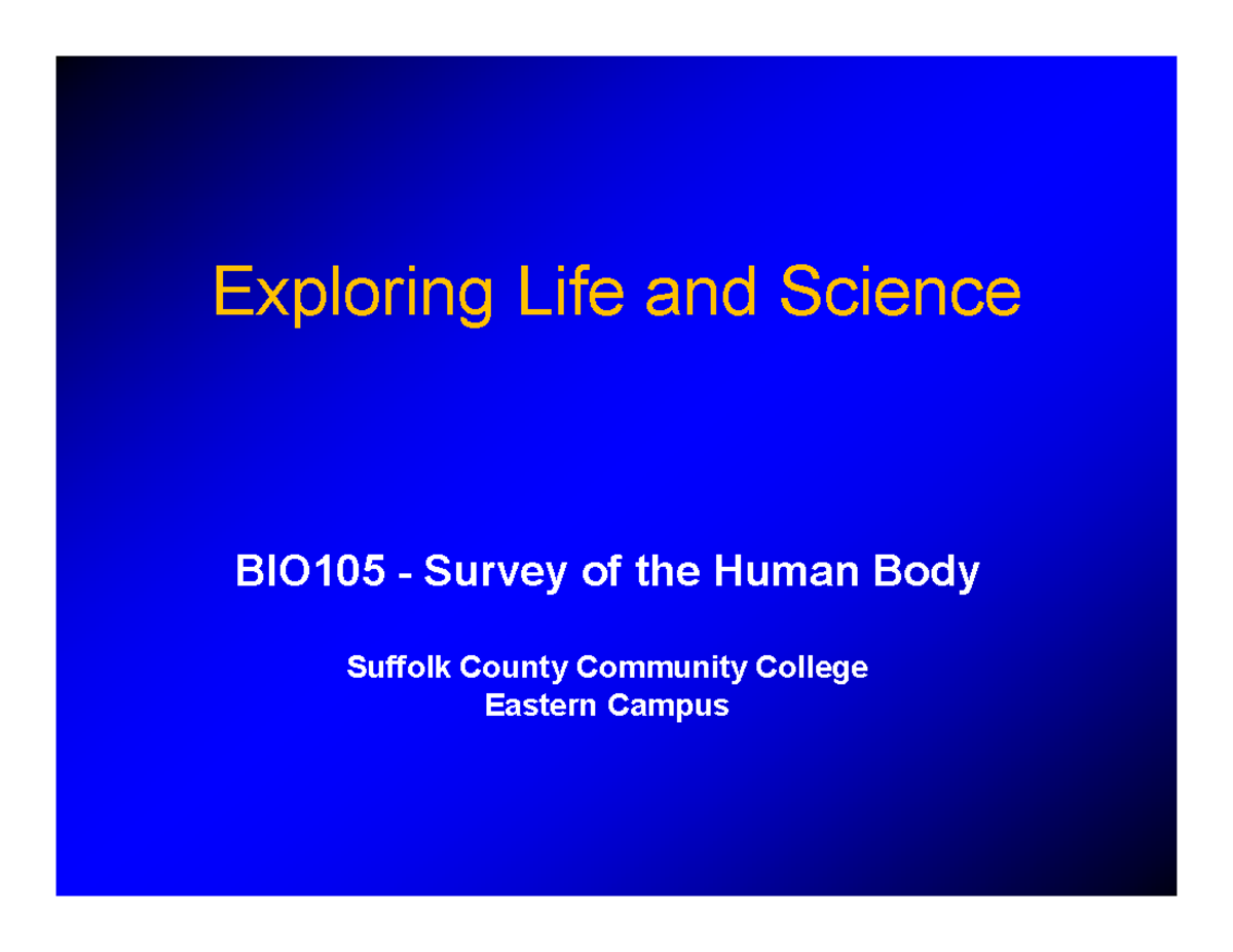 BIO105 - Lecture 01: Exploring Life & Science Fundamentals - Studocu