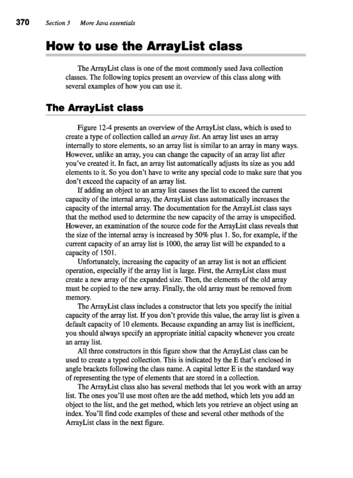 370 Section 3 Final Exam: Understanding the ArrayList Class in Java - Studocu