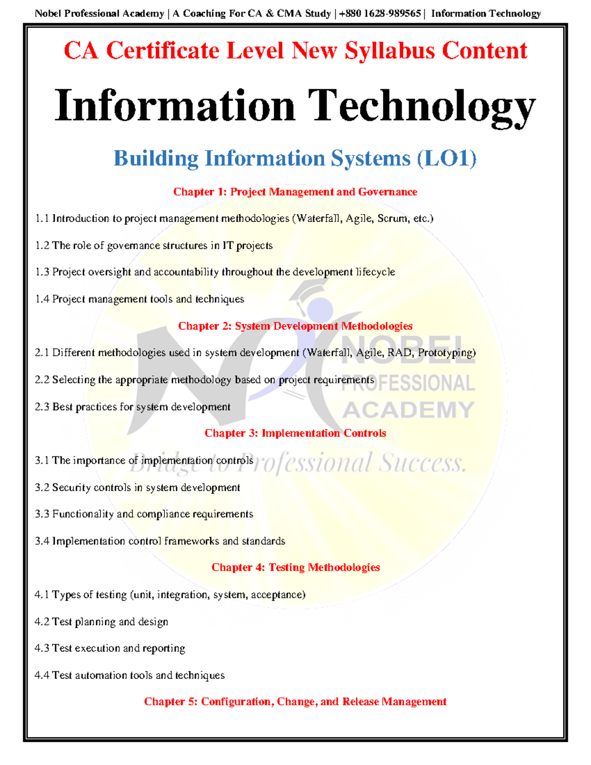 Information Technology CA Cert Level New Syllabus Overview and Insights ...