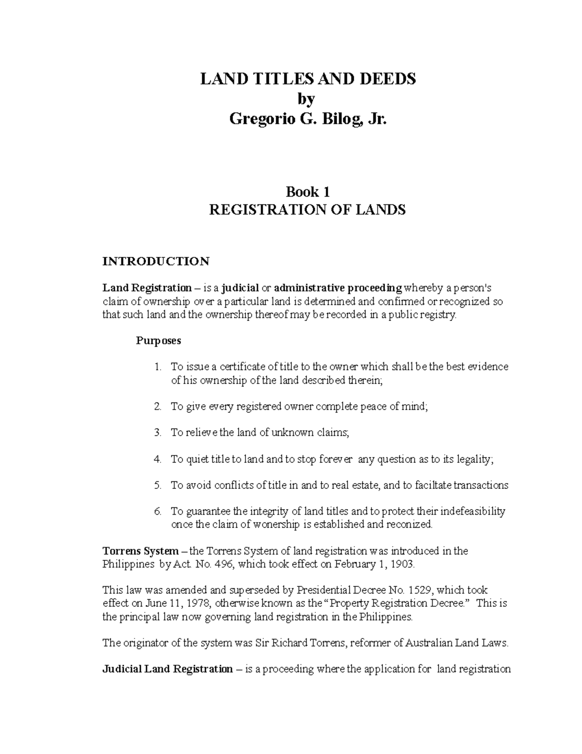 46145662 Land Titles and Deeds Study Notes by Brigoli - Studocu