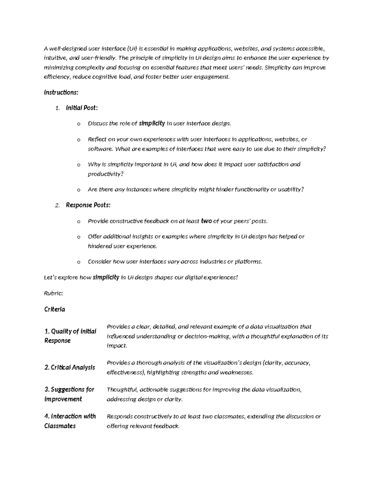 Discussion Module 2: The Importance of UI Simplicity in Design - Studocu