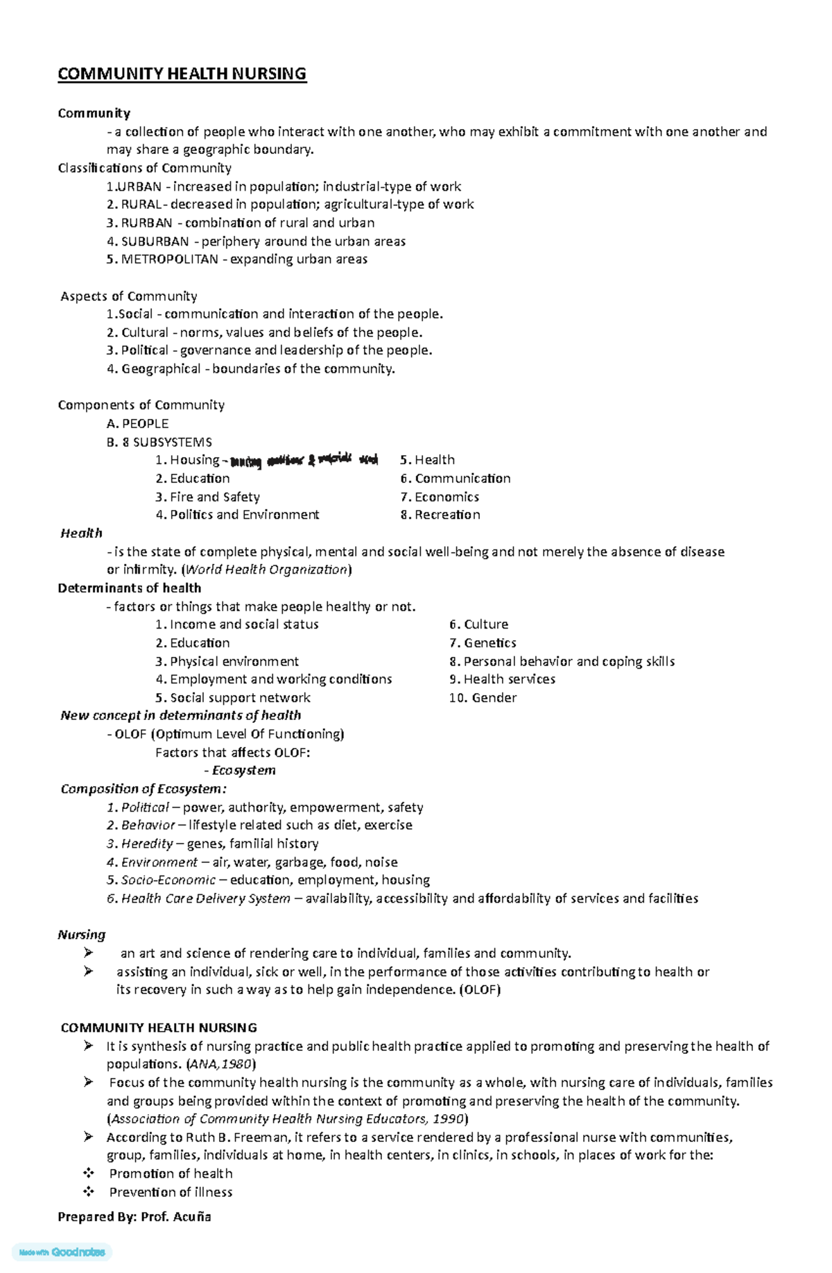 CHN- Notes-2025: Comprehensive Overview of Community Health Nursing ...