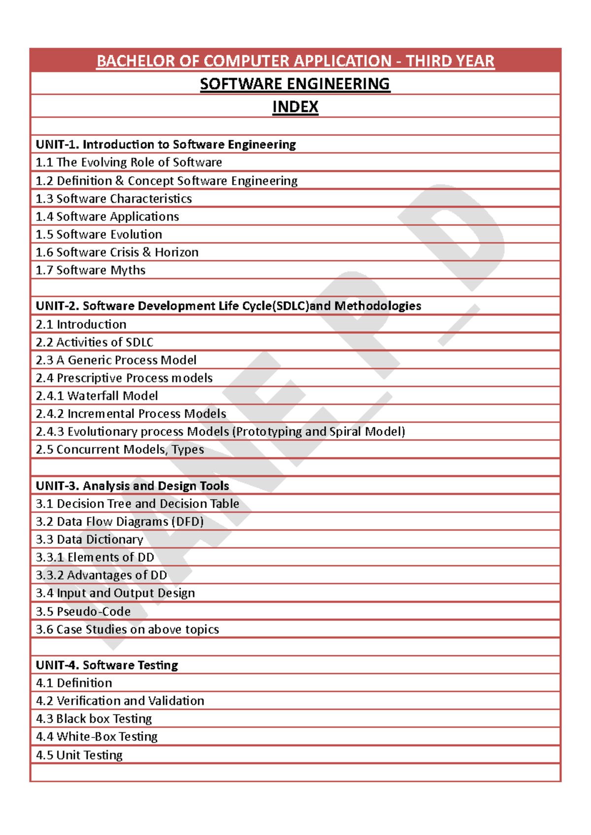 BCA 3rd Year SE Notes: Software Engineering Overview and Concepts - Studocu