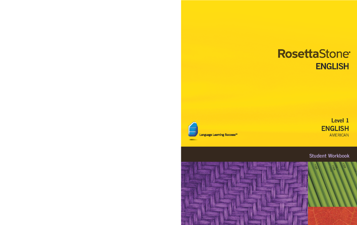 Rosetta Stone - American English Level 1 - Student Workbook Units 1-3 ...