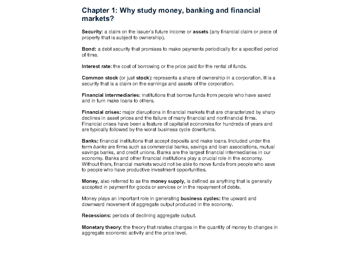 Chap 5 - The Economics of Money, Banking and Financial Markets - 1 ...
