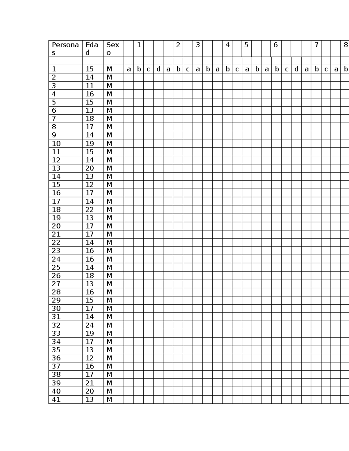 Documento Uuu777 Introducción A La Ingeniería Persona S Eda D Sex O 1 2 3 4 5 6 7 8 1 15 M