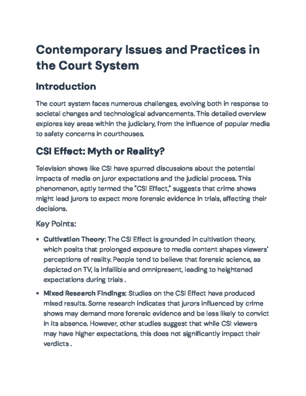Contemporary Issues in the Court System: Trends and Challenges ...