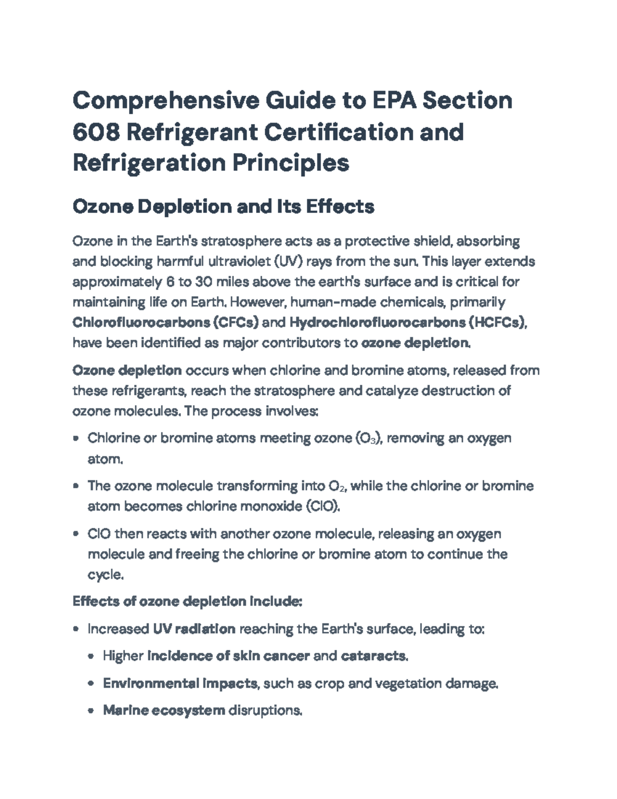 Comprehensive Guide to EPA Section 608 Refrigerant Cert. & Ozone Impact ...