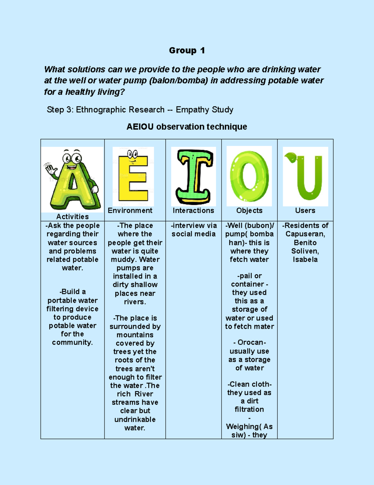 Group 1 CCT step 3 - Group 1 What solutions can we provide to the ...