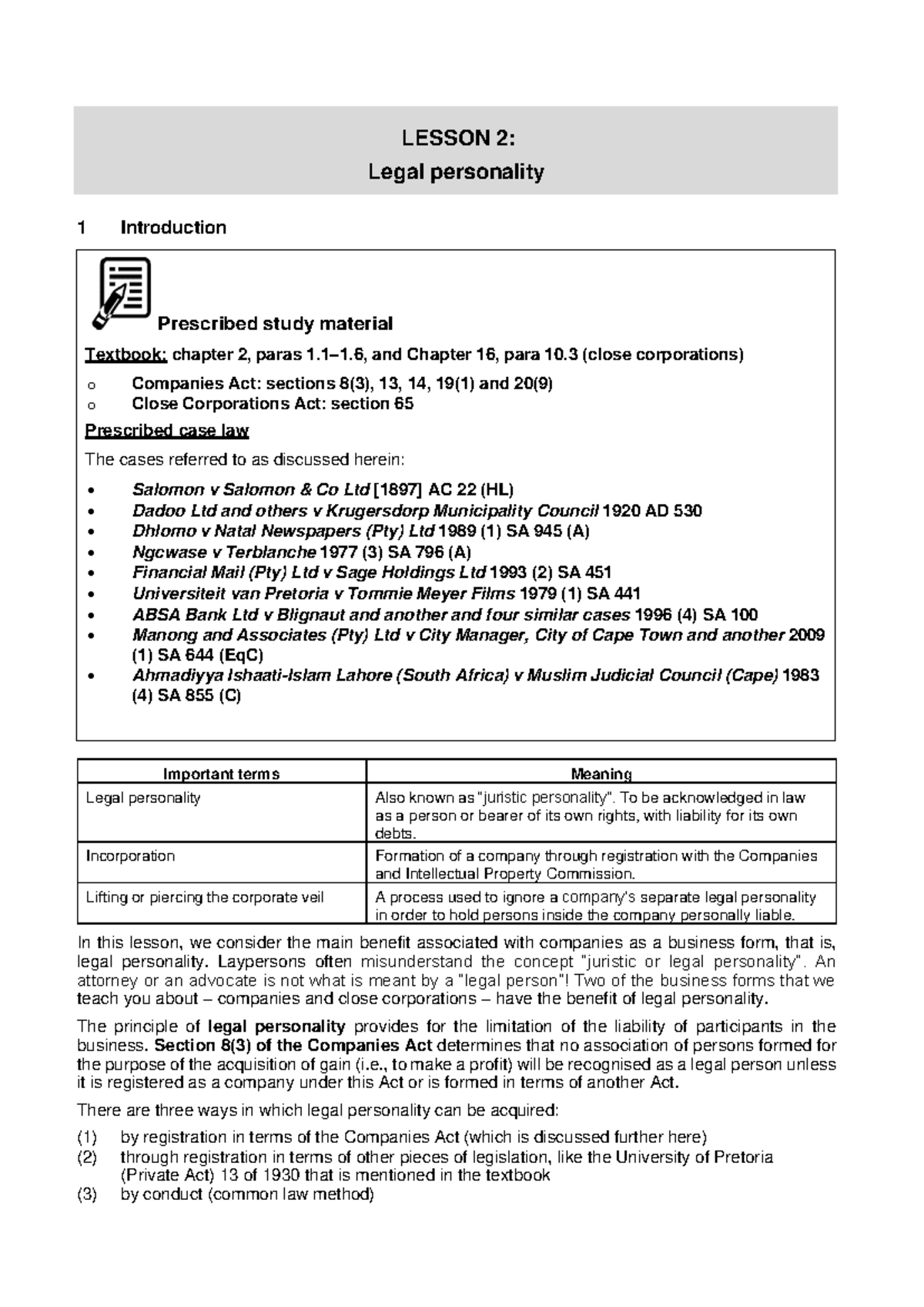 MRL2601 Lesson 2 - 2025 Updated Lesson and Updated Content - 1 ...
