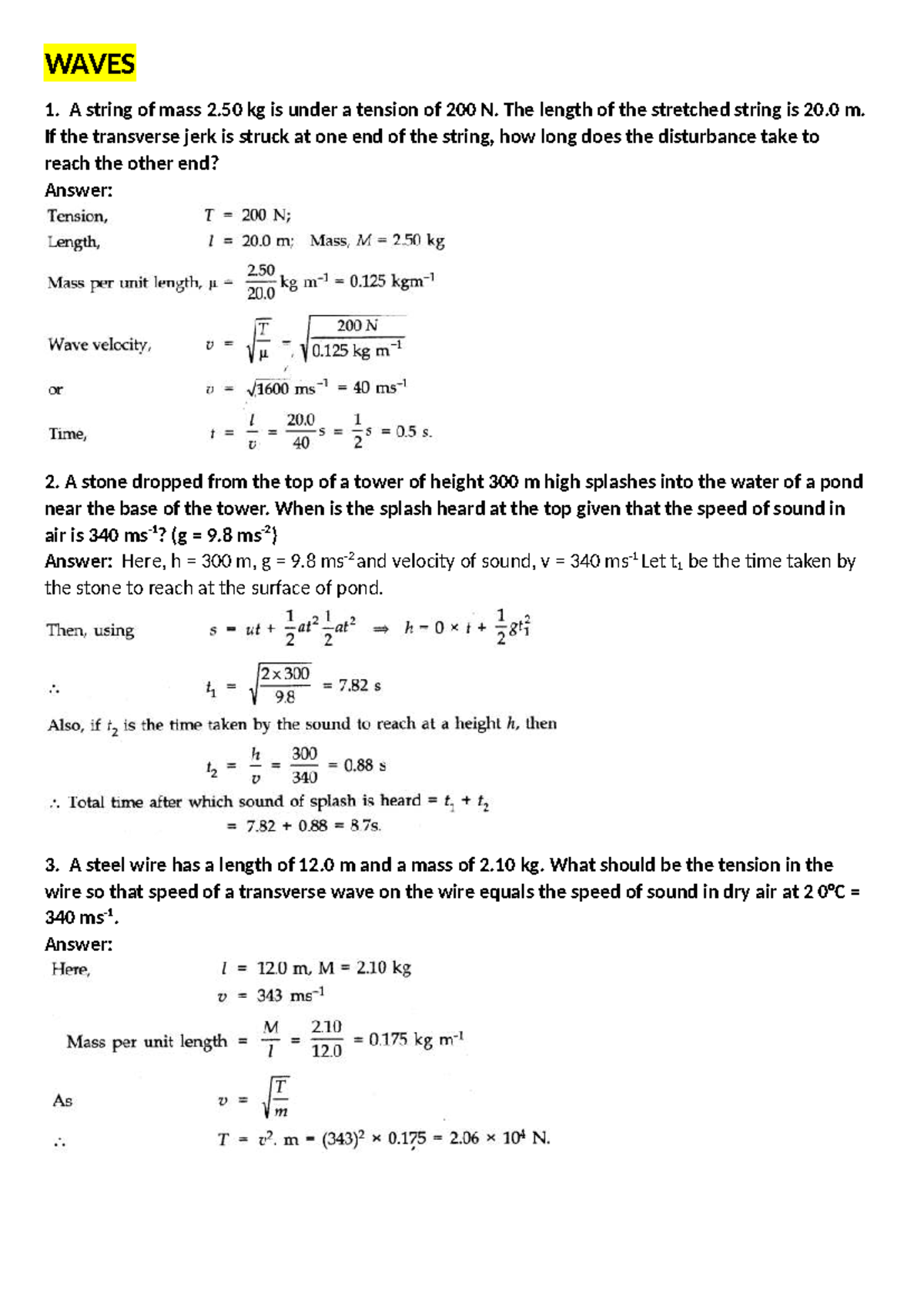 WAVES - Essential Study Guide for Board Students - Studocu