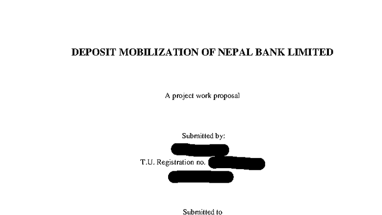 Deposit Mobilization of Nepal Bank Limited: A BBS Project Proposal ...