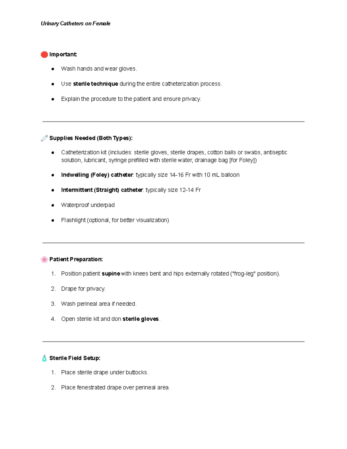Urinary Catheterization Procedure for Females: A Step-by-Step Guide ...