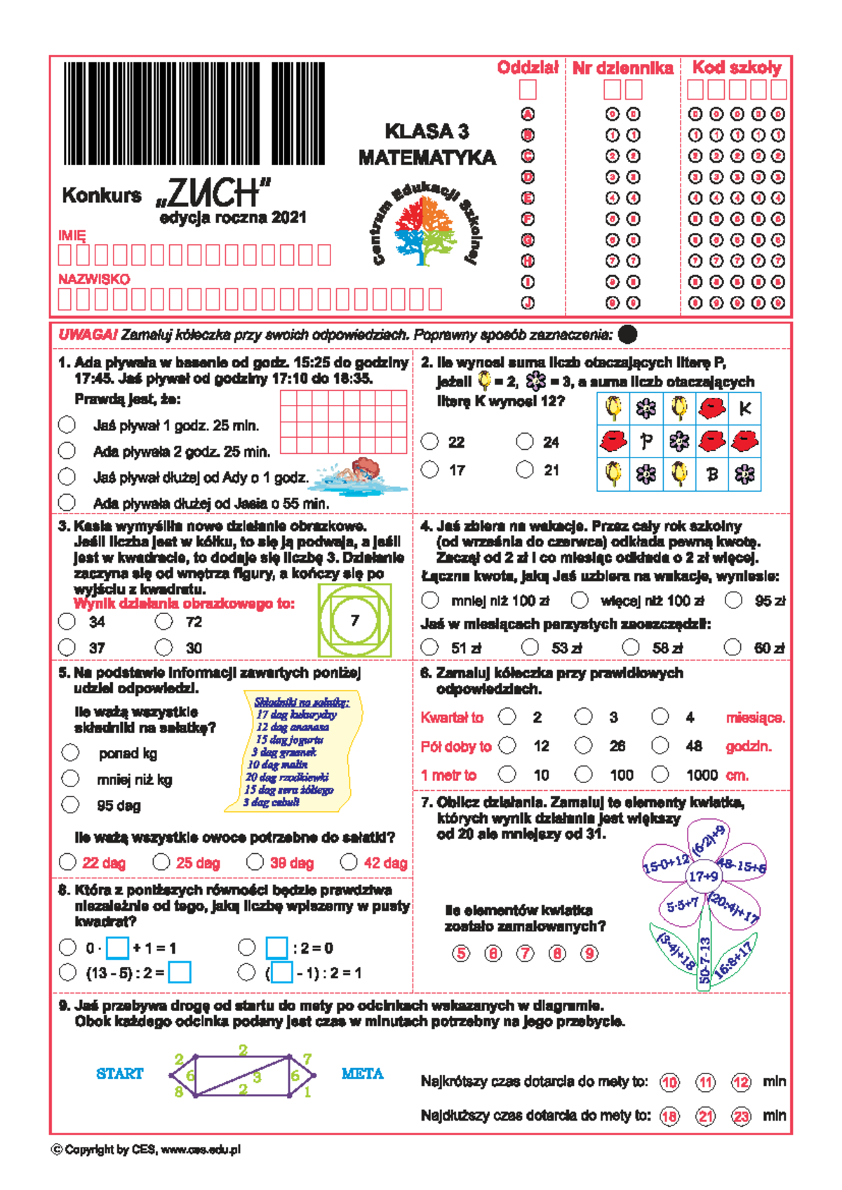 Zuch II ZM3 2021 - Zadania i Ćwiczenia z Matematyki dla Klasy 3 - Studocu