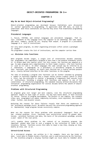 ITE090 Object Oriented Programming in C PLUS PLUS - Object Oriented ...