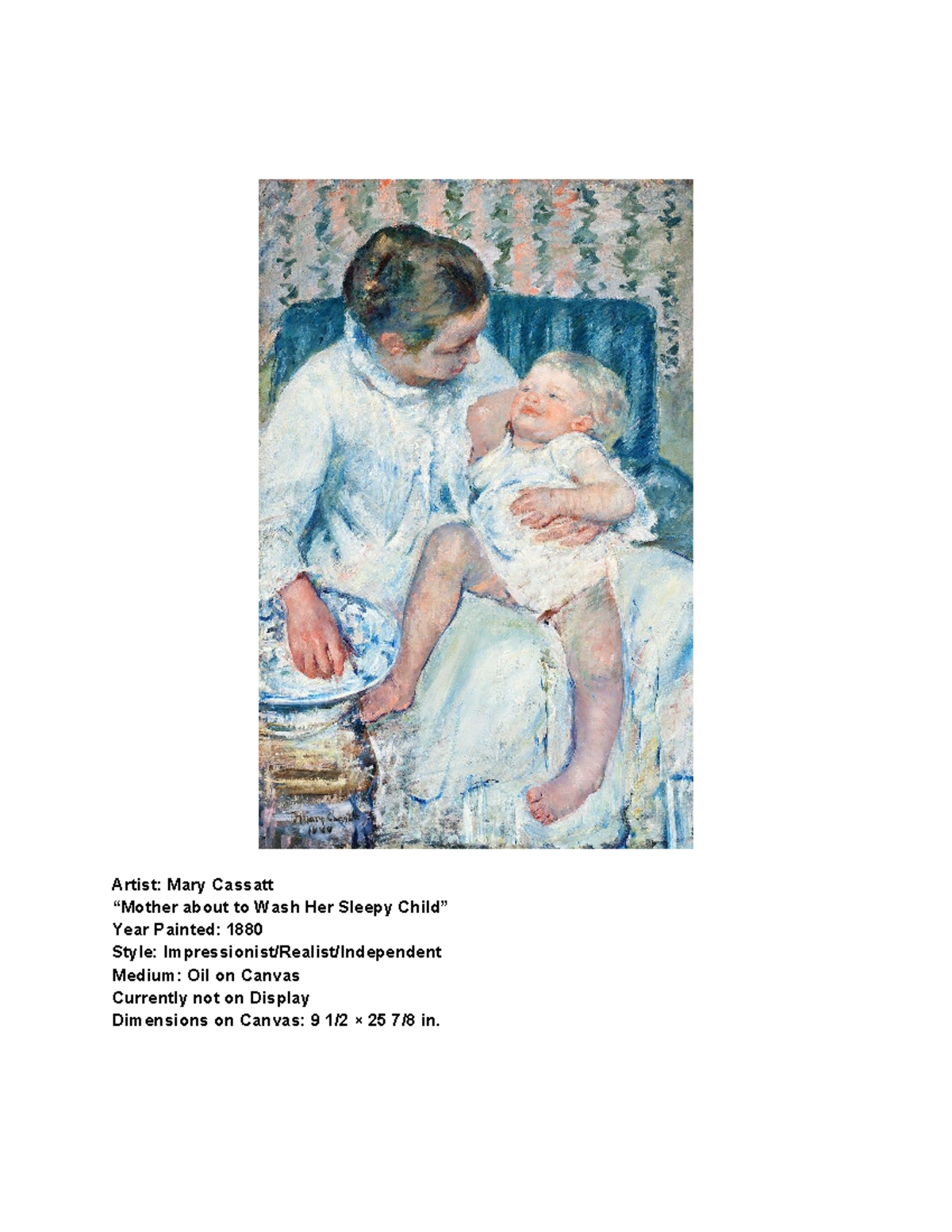 Mary Cassatt: Artist Report on Impressionism & Motherhood - Studocu