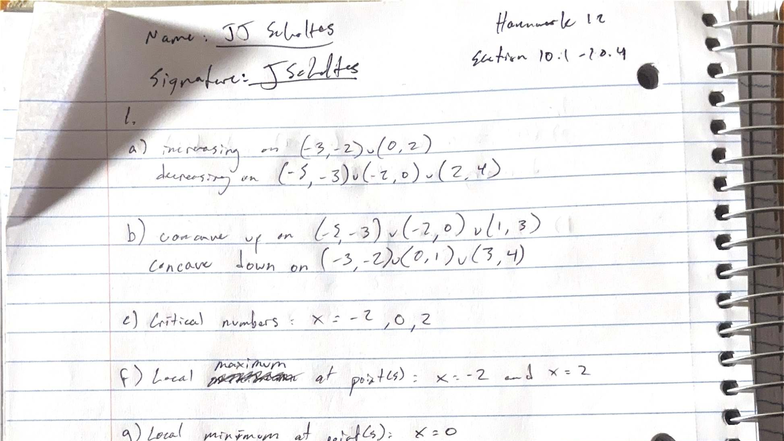 Calculus HW 12.2: Analyzing Critical Points and Extrema - Studocu