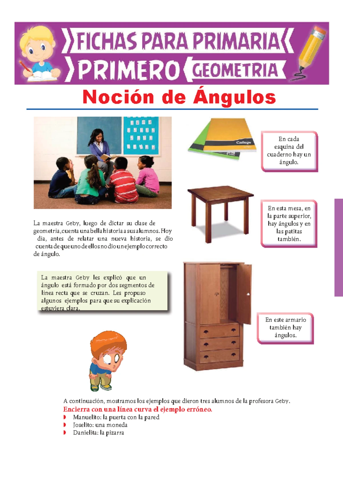 Clasificación de Ángulos para 1er Grado de Primaria - Studocu