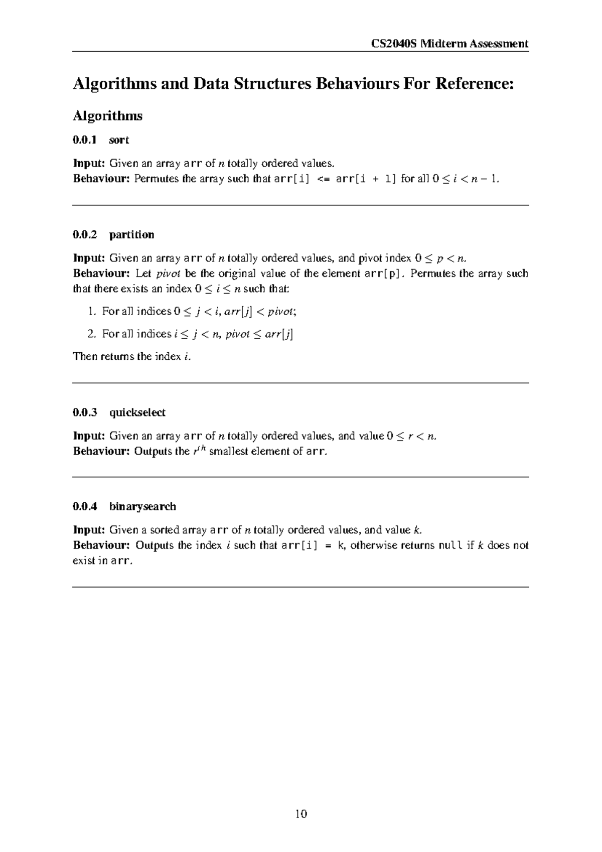 CS2040S Midterm Study Guide: Algorithms & Data Structures - Studocu