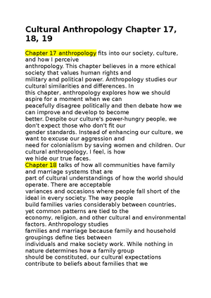 Chapter 2 Anthropology - CHAPTER 2 ANTHROPOLOGY : Human Culture and ...