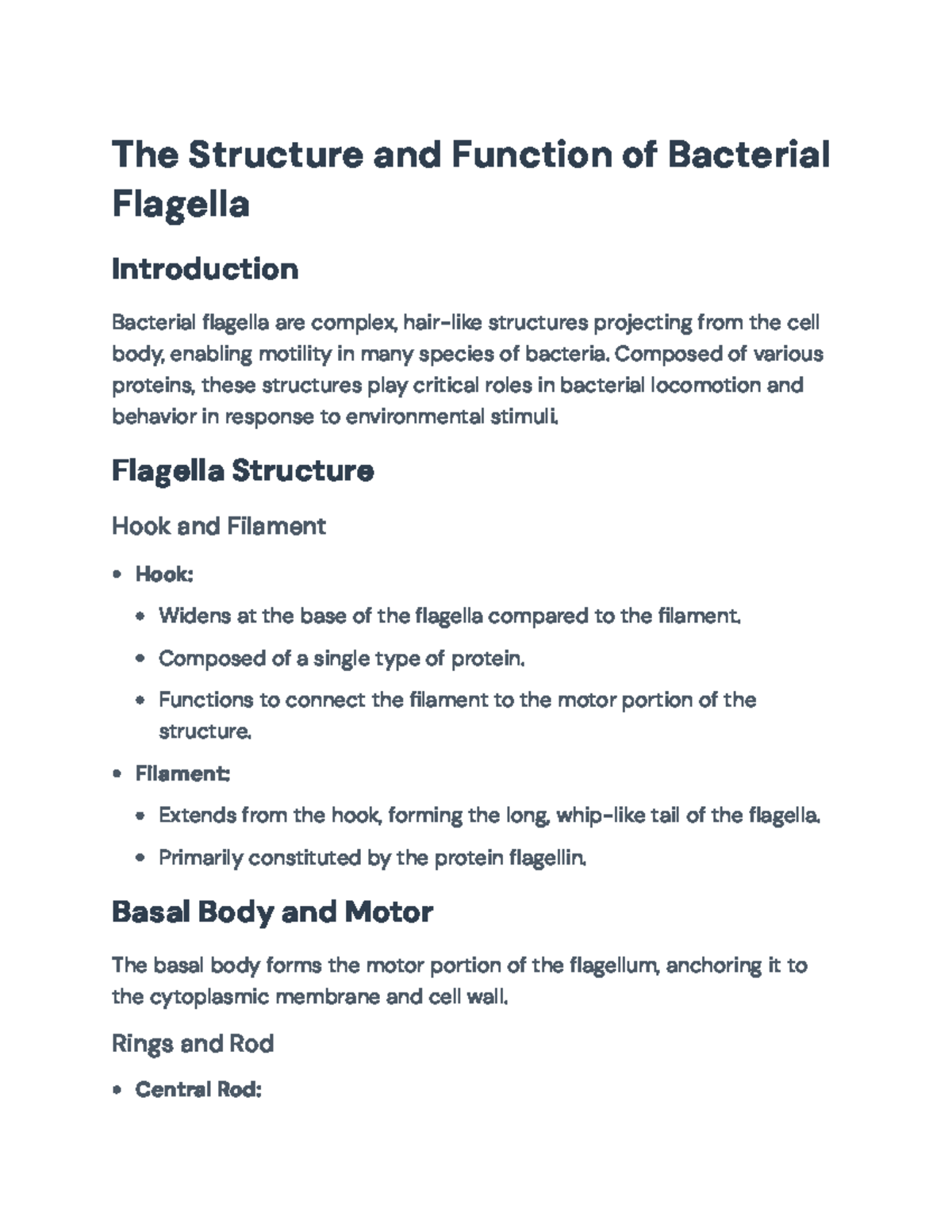 Bacterial Flagella: Structure, Function, and Motility Mechanisms - The ...