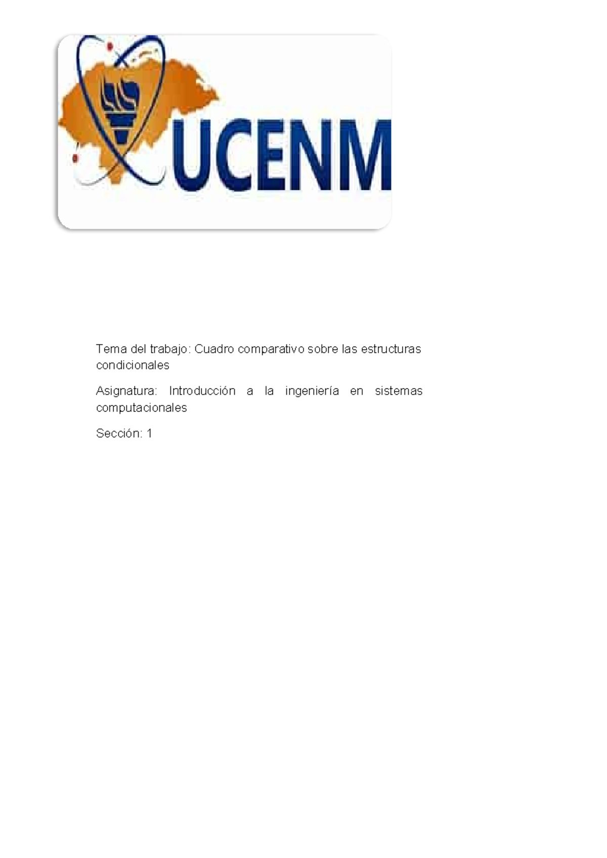 Cuadro Comparativo de Estructuras Condicionales - Introducción a la ...