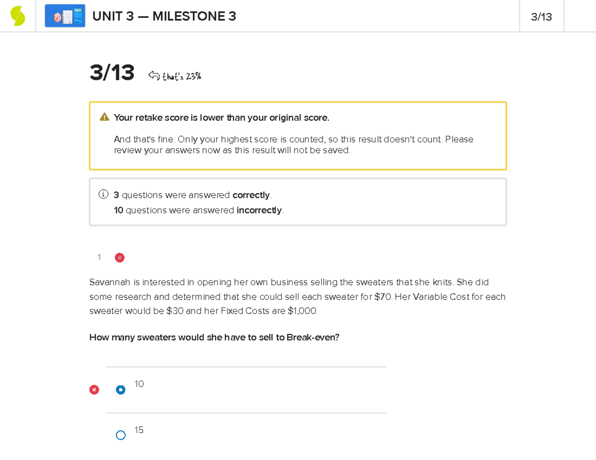 Unit 3 - Retake Analysis and Review of Milestone 3 - Studocu