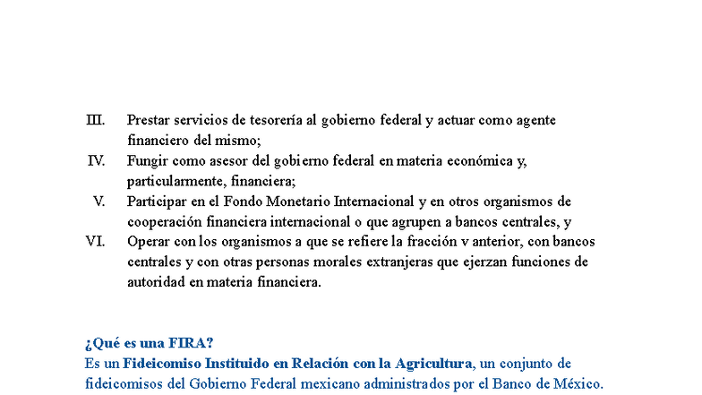 DBB-11-21 - Apuntes sobre FIRA y el Sistema Financiero Mexicano - Studocu