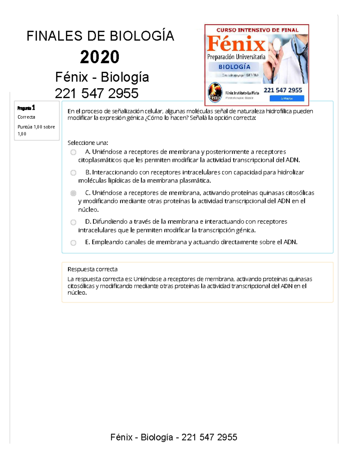 Examen Final de Biología 2021 - FINALES DE BIOLOGÍA - Studocu