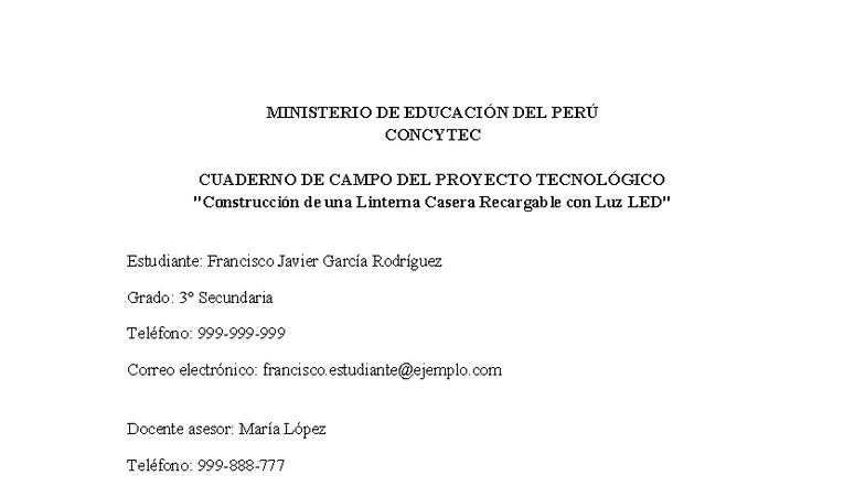 Cuaderno de Campo: Proyecto Linterna Casera Recargable - Studocu