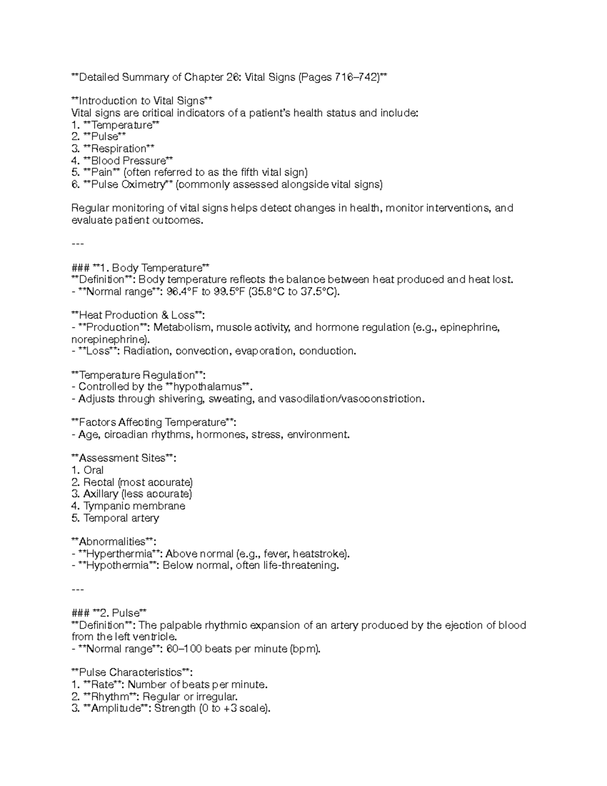 Chp 26: Comprehensive Overview of Vital Signs Measurement and ...