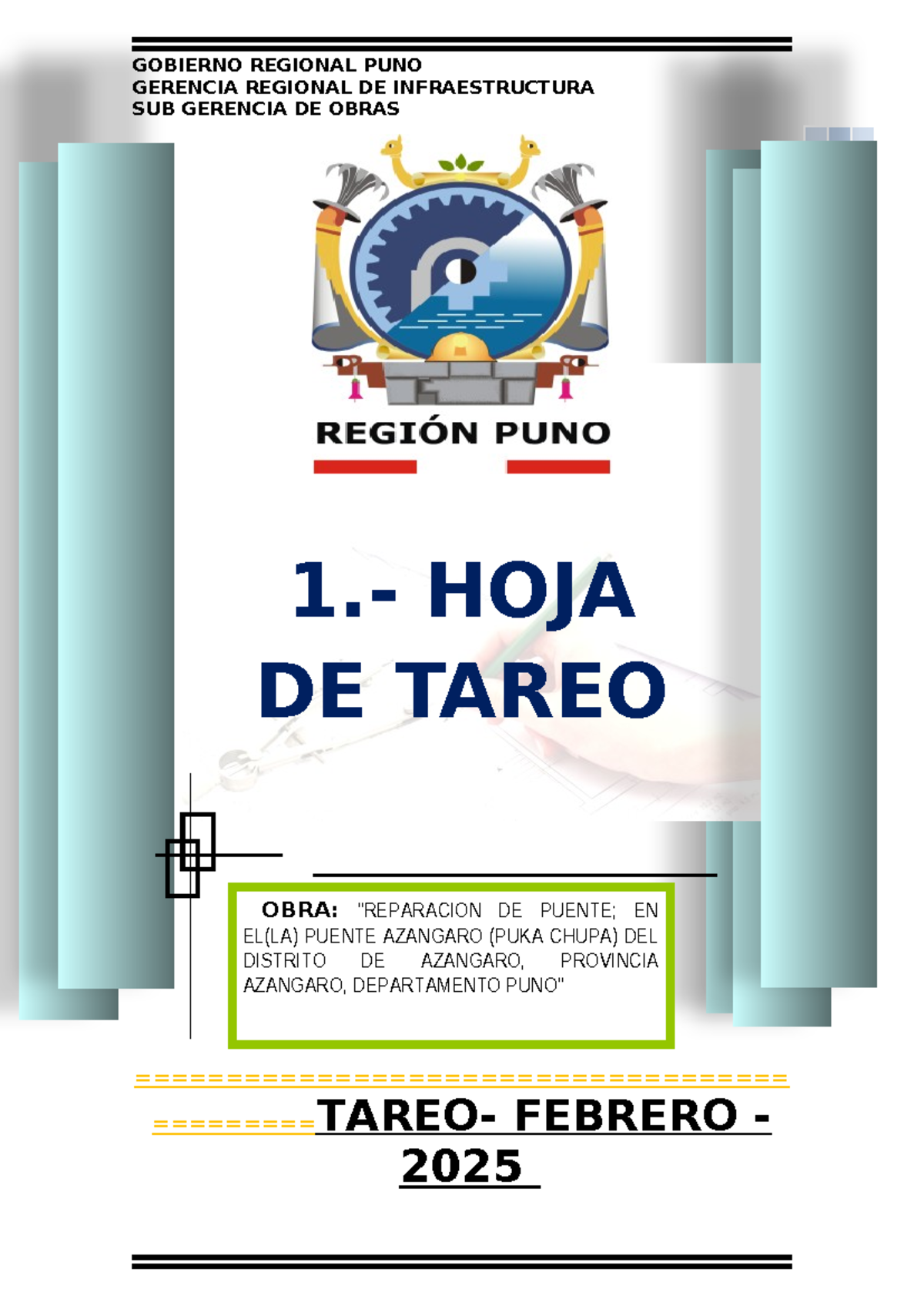 Hoja de Tareo y Registro de Asistencia - Puente Azangaro (Feb 2025 ...