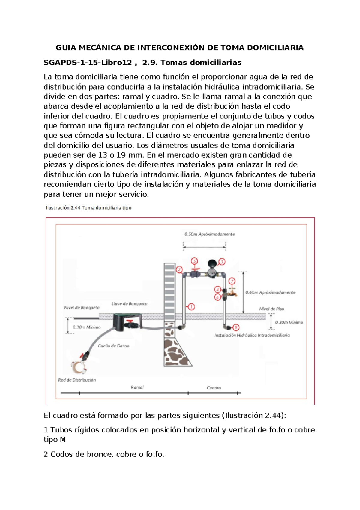GUIA Mecánica DE Interconexión DE TOMA Domiciliaria - GUIA MECÁNICA DE ...