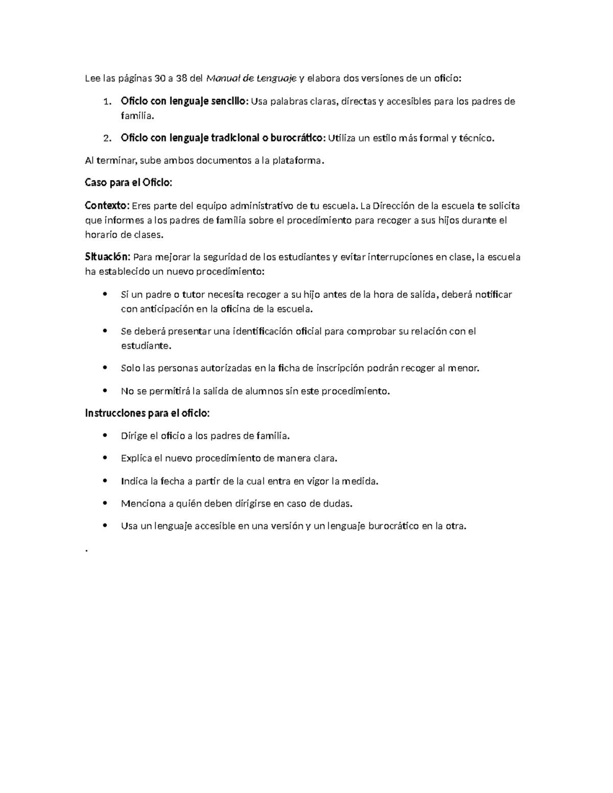 Redacción de Oficios Sencillo y Burocrático para Moodle - Studocu