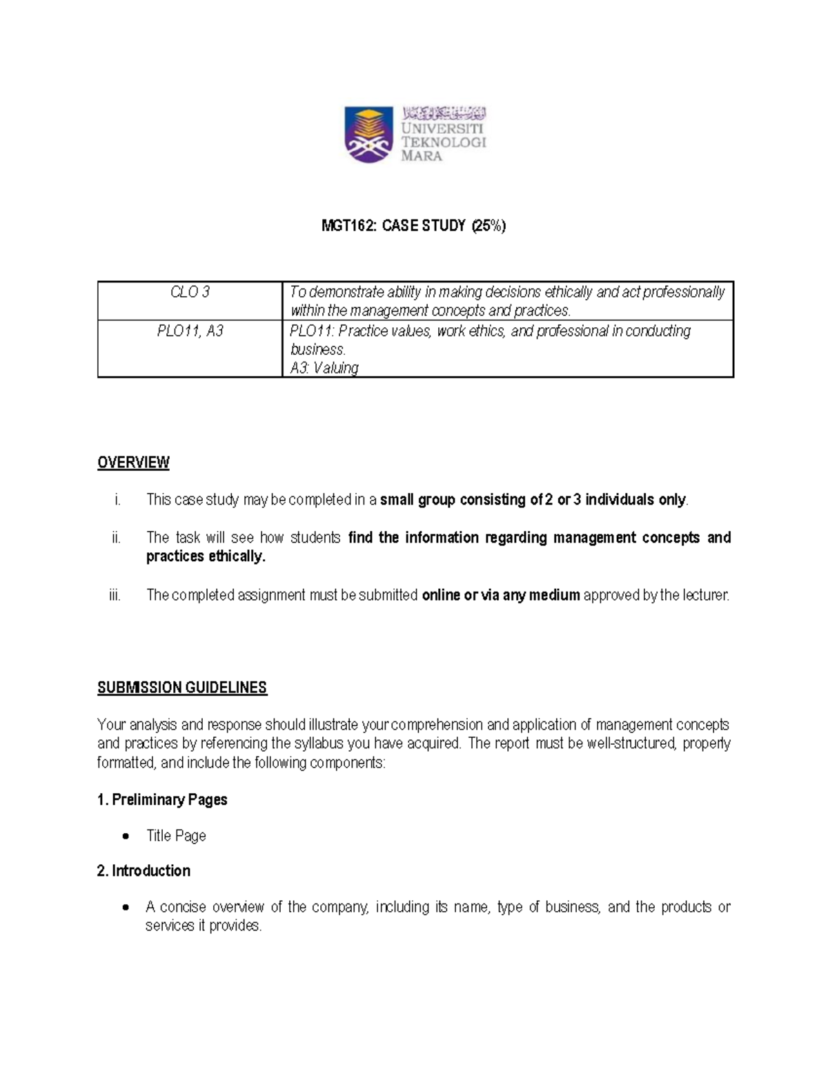 MGT162: Case Study on Ethical Decision-Making in Management Practices ...