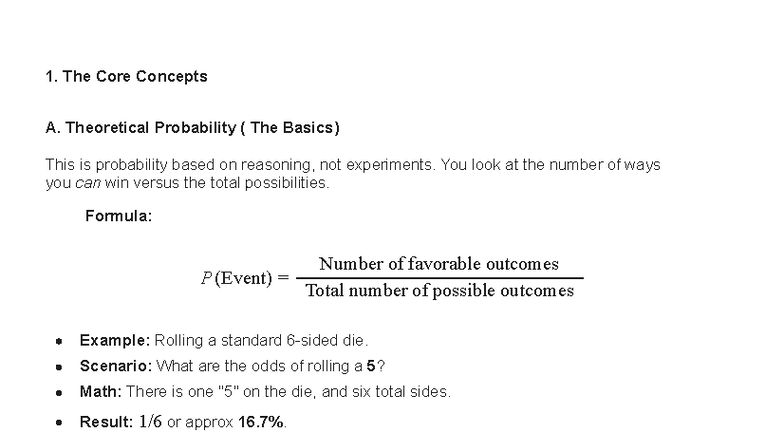 Probability Concepts: Theoretical, Complementary, and More (MATH101) - Studocu