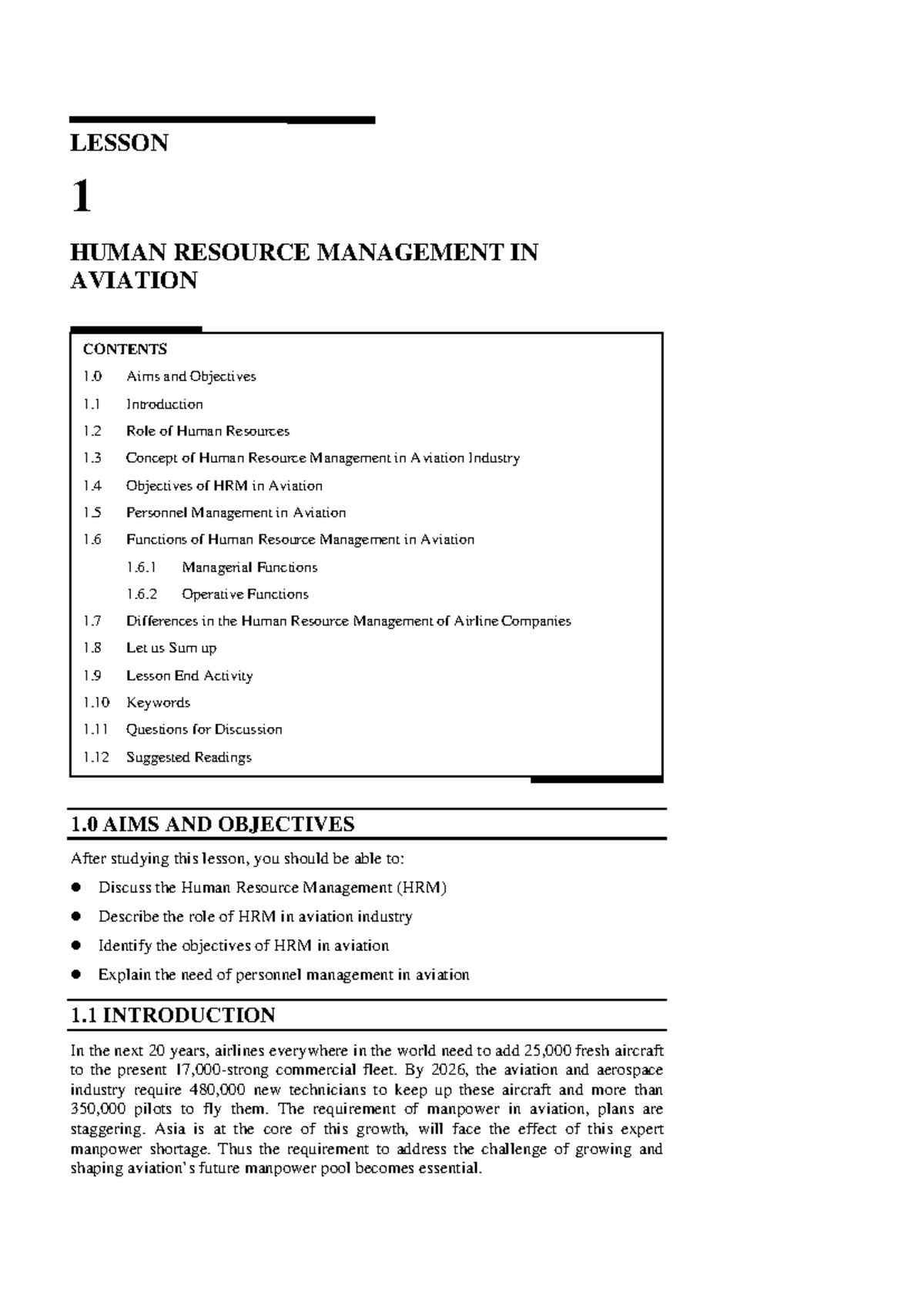Aviation HRM: Key Concepts and Practices (Lesson) - Studocu