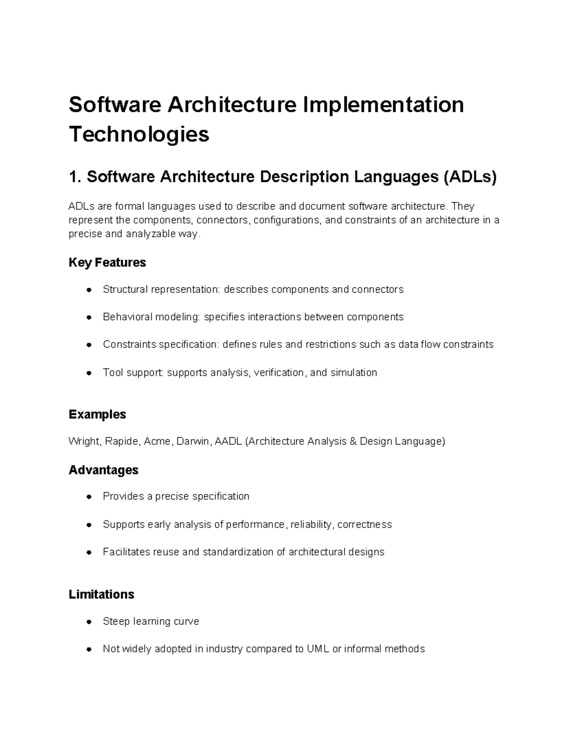Unit 3 SA - Software Architecture Implementation Technologies - Studocu