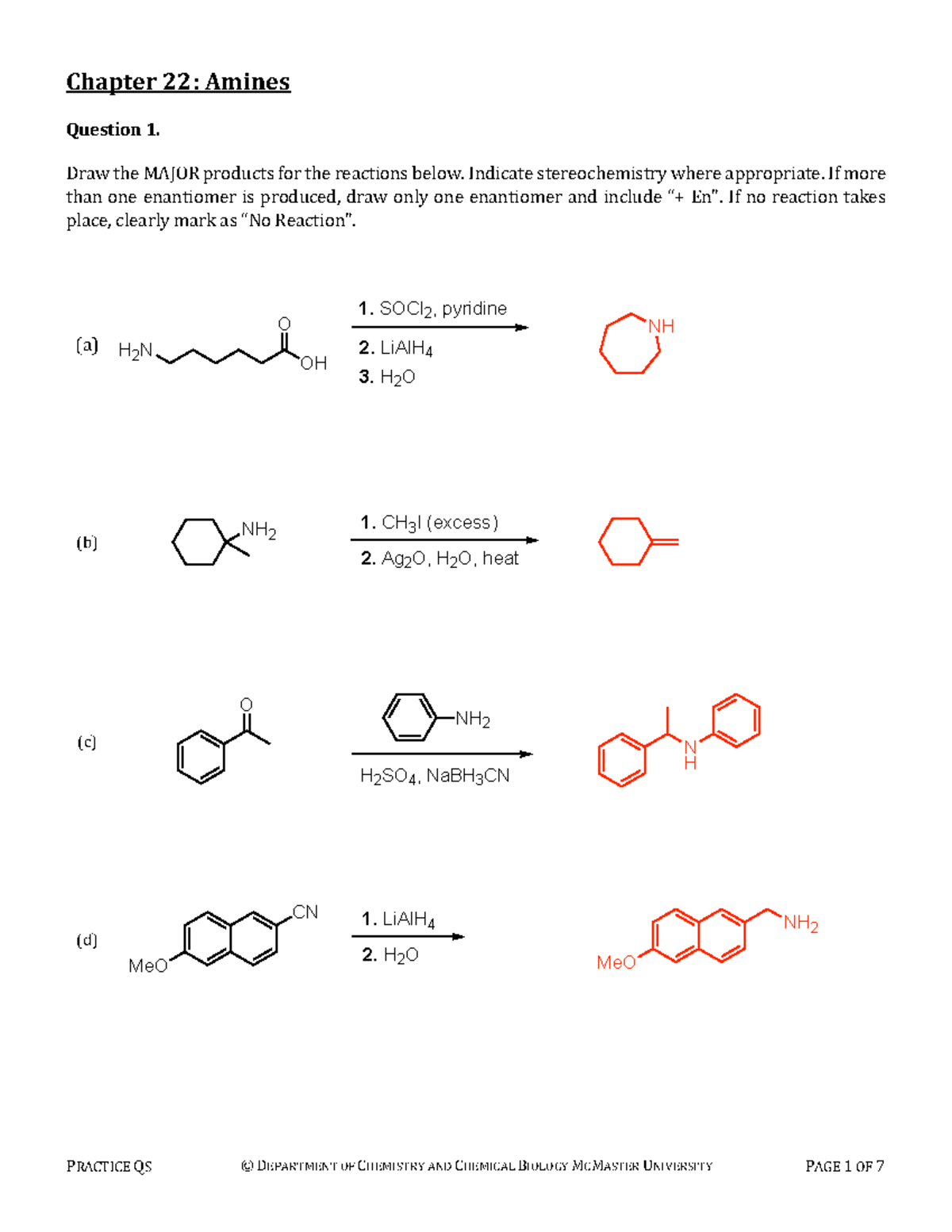 Chapter 22: Amines - Answer Key for Practice Questions - Studocu