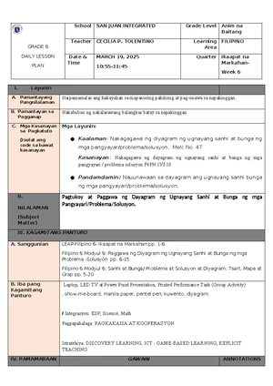 FIL 10 Lesson Plan: Patalastas at mga Kasanayang Pampagkatuto - Studocu